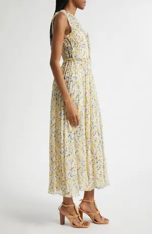 Ulla Johnson Kasia Floral Silk Midi Dress - Daffodil