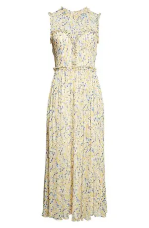 Ulla Johnson Kasia Floral Silk Midi Dress - Daffodil