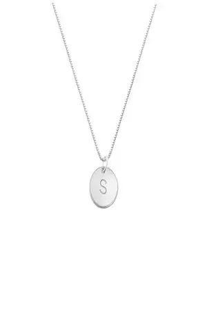 OAK & LUNA Willow Initial Disc Necklace - Letter S