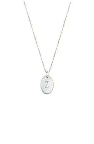 OAK & LUNA Willow Initial Disc Necklace - Letter Z