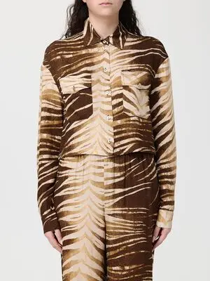 Just Cavalli Linen Shirt With Animal Print