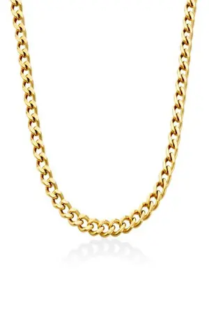 OAK & LUNA Harper Cuban Link Necklace Gold Plated Stainless Steel
