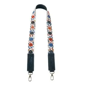 TIN MARIN Tin Marin Mai Woven Bag Strap Flowers With Black Leather