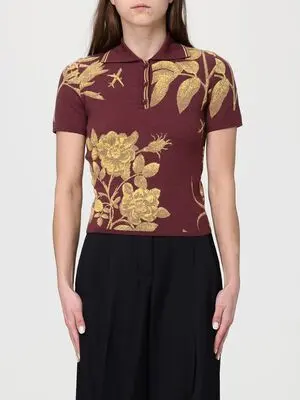Moschino Floral Knit Polo Shirt - Brown