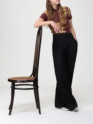 Moschino Floral Knit Polo Shirt - Brown