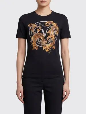 Versace Cotton T-shirt With Logo Print - Black