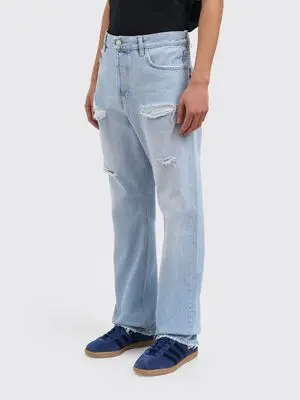 HAIKURE Cotton Denim Straight Jeans - Gnawed Blue