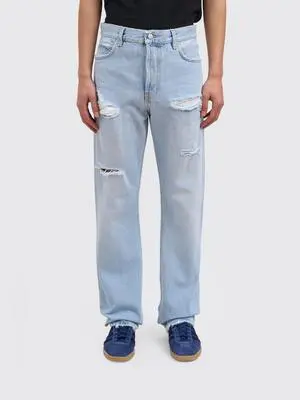 HAIKURE Cotton Denim Straight Jeans - Gnawed Blue