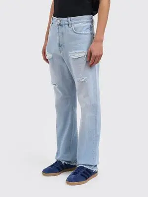 HAIKURE Cotton Denim Straight Jeans - Gnawed Blue