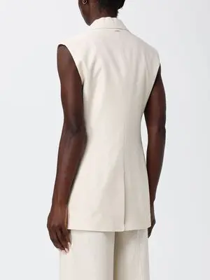 TWINSET Embroidered Linen & Viscose Vest - Pearl