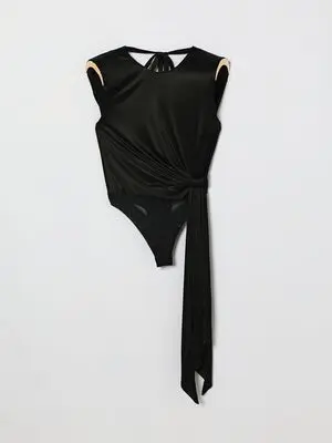 Elisabetta Franchi Sleeveless Draped Top - Black