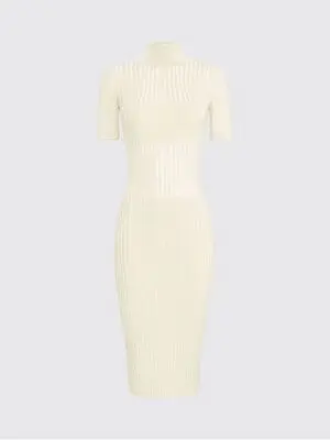 Elisabetta Franchi Ribbed Knit High Neck Midi Dress