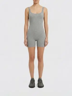 MARINE SERRE Stretch Cotton Blend Jumpsuit - Grey