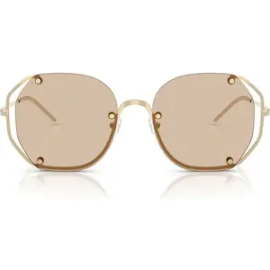 Emporio Armani 54mm Irregular Sunglasses - Shiny Pale Gold/light Brown