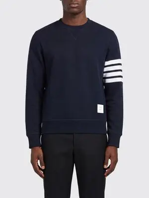 Thom Browne Sweatshirt With Signature Stripes - Blue