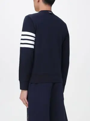 Thom Browne Sweatshirt With Signature Stripes - Blue