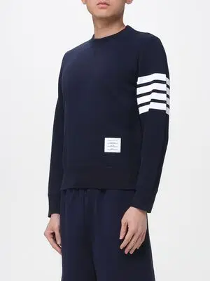 Thom Browne Sweatshirt With Signature Stripes - Blue