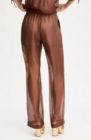 Sam Edelman Sheer Wide Leg Pants - Mocha