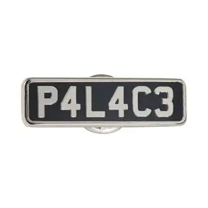 PALACE Pal Plate Pin Badge /silver - Black
