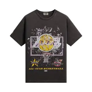 Kith For Nba All-star Los Angeles Lakers Shattered Backboard Vintage Tee - Black