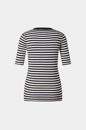 Bogner Nikini Striped T-shirt - Navy Blue/off-white