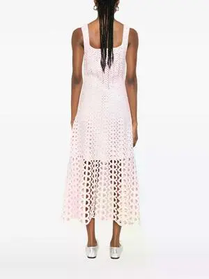 Maje Openwork Crochet Midi Dress With Rhinestone Embellishments
