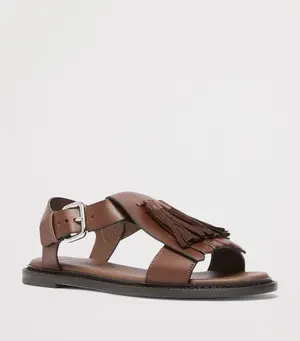 Max Mara Leather Tassel Sandals