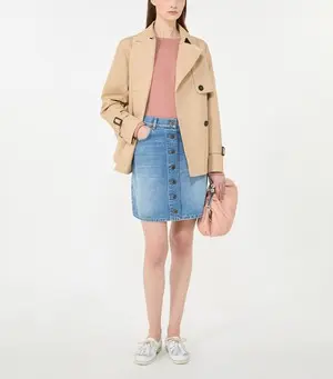 Max Mara Gabardine Cropped Trench Coat