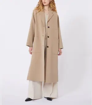 Max Mara Wool-blend Single-breasted Long Coat - Beige