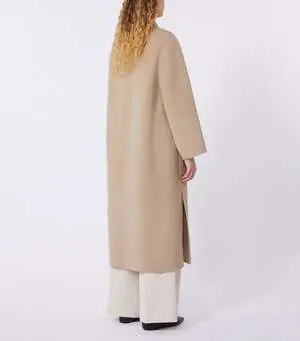 Max Mara Wool-blend Single-breasted Long Coat - Beige