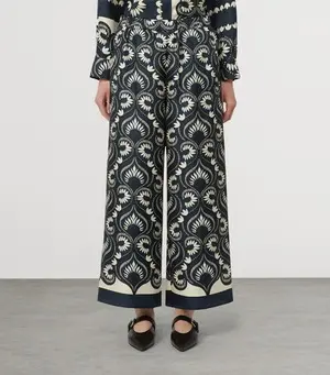Max Mara Ankle-length Silk Trousers