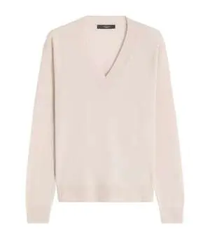 Max Mara Wool-cashmere V-neck Sweater - Beige