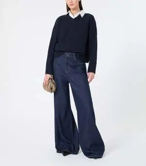 Max Mara Cashmere V-neck Sweater - Blue