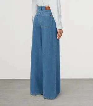 Max Mara Soft Cotton Wide-leg High-rise Jeans