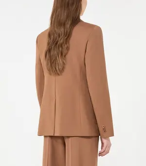 Max Mara Virgin Wool Double-breasted Blazer - Brown