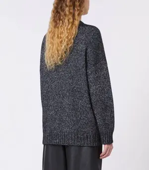 Max Mara Crew Neck Metallic Yarn Sweater
