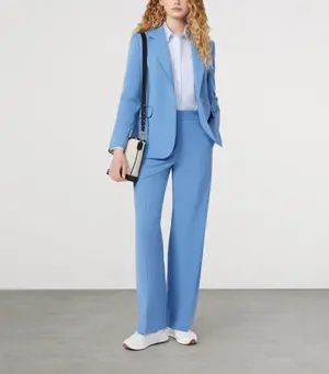 Max Mara Wool Wide-leg Trousers - Blue