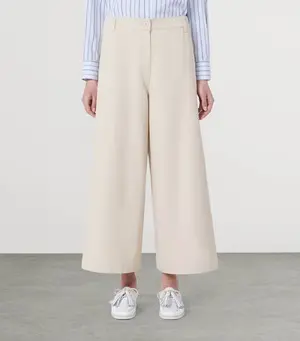 Max Mara Cotton Drill Trousers - Beige