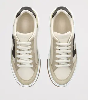 FERRAGAMO Low-top Gancini Sneakers - Beige