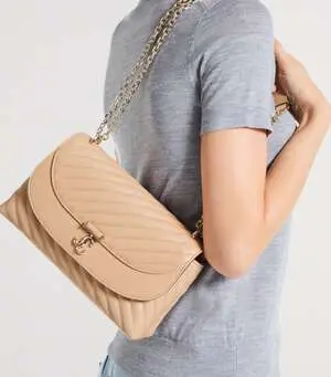 JIMMY CHOO Medium Quilted Leather Cross-body Bag - Brown