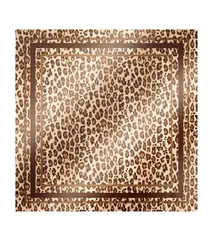 Max Mara Silk Leopard Print Scarf - Black
