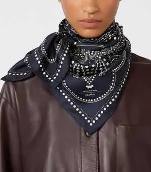 Max Mara Silk Print Square Scarf