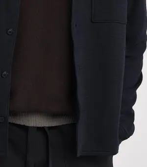 Vince Stretch Cotton-tencel Overshirt - Navy