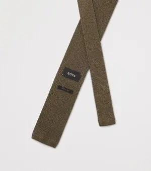 BOSS Silk Knitted Neck Tie - Green
