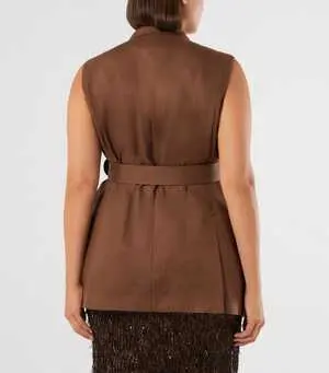 Marina Rinaldi Linen Canvas Belted Waistcoat