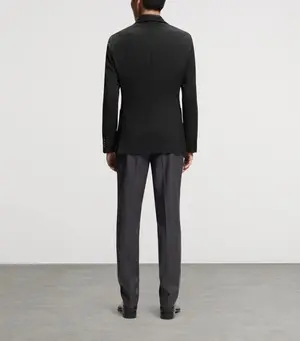 BOSS Wool-silk Slim Fit Blazer - Black