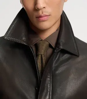 BOSS Calf Leather Aviator Jacket