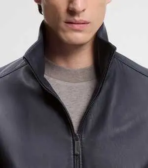 BOSS X Aston Martin Leather Jacket - Blue