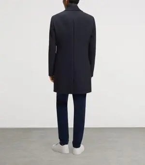 BOSS Cotton-blend Padded-liner Coat - Blue