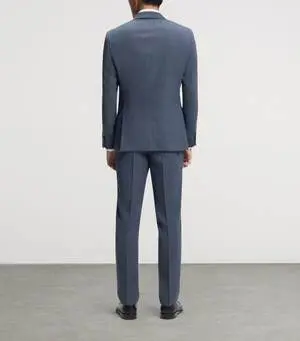 BOSS Stretch-wool Blazer - Blue